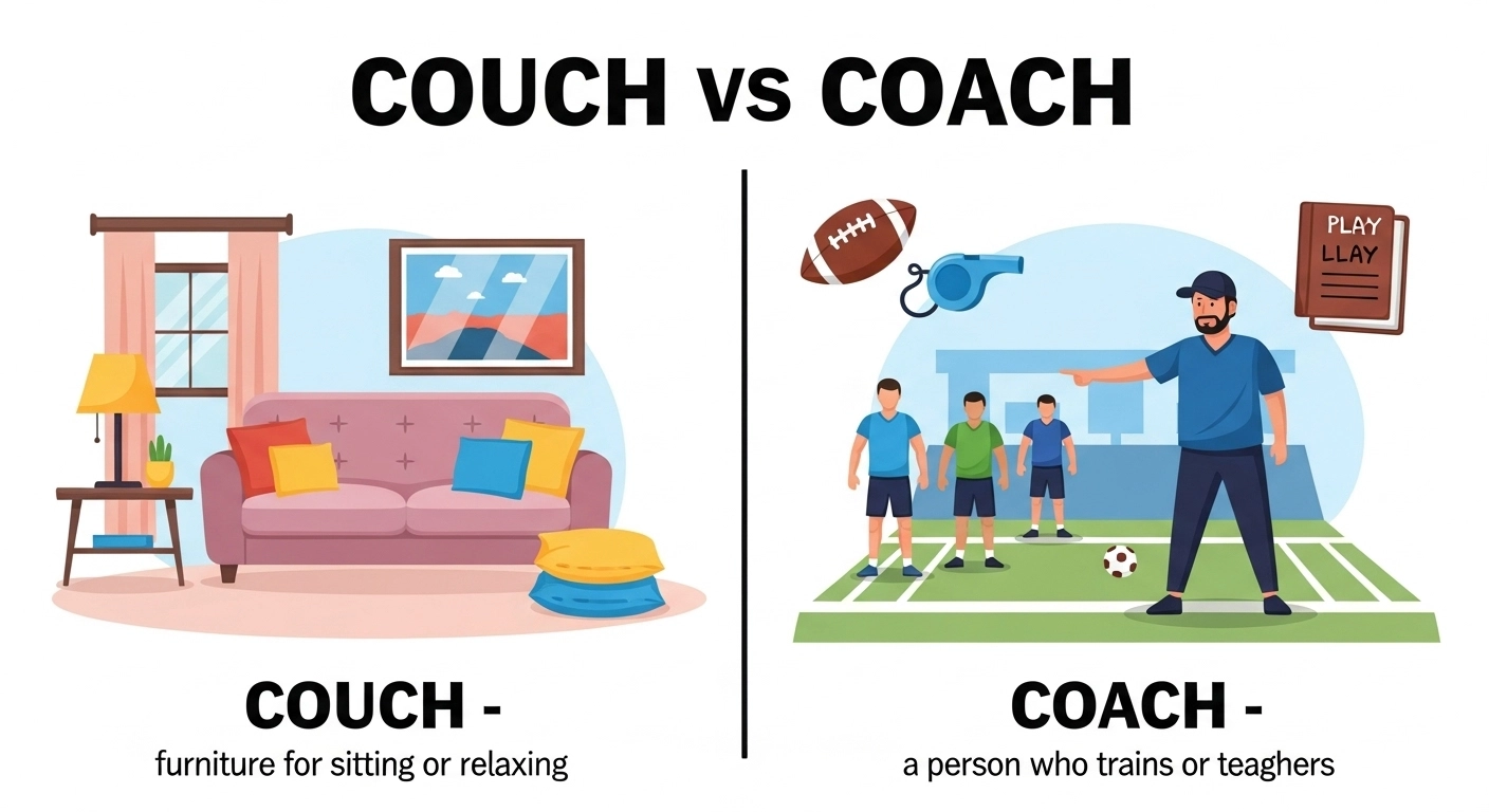 Couch or Coach: What’s the Difference When to Use Each Word?