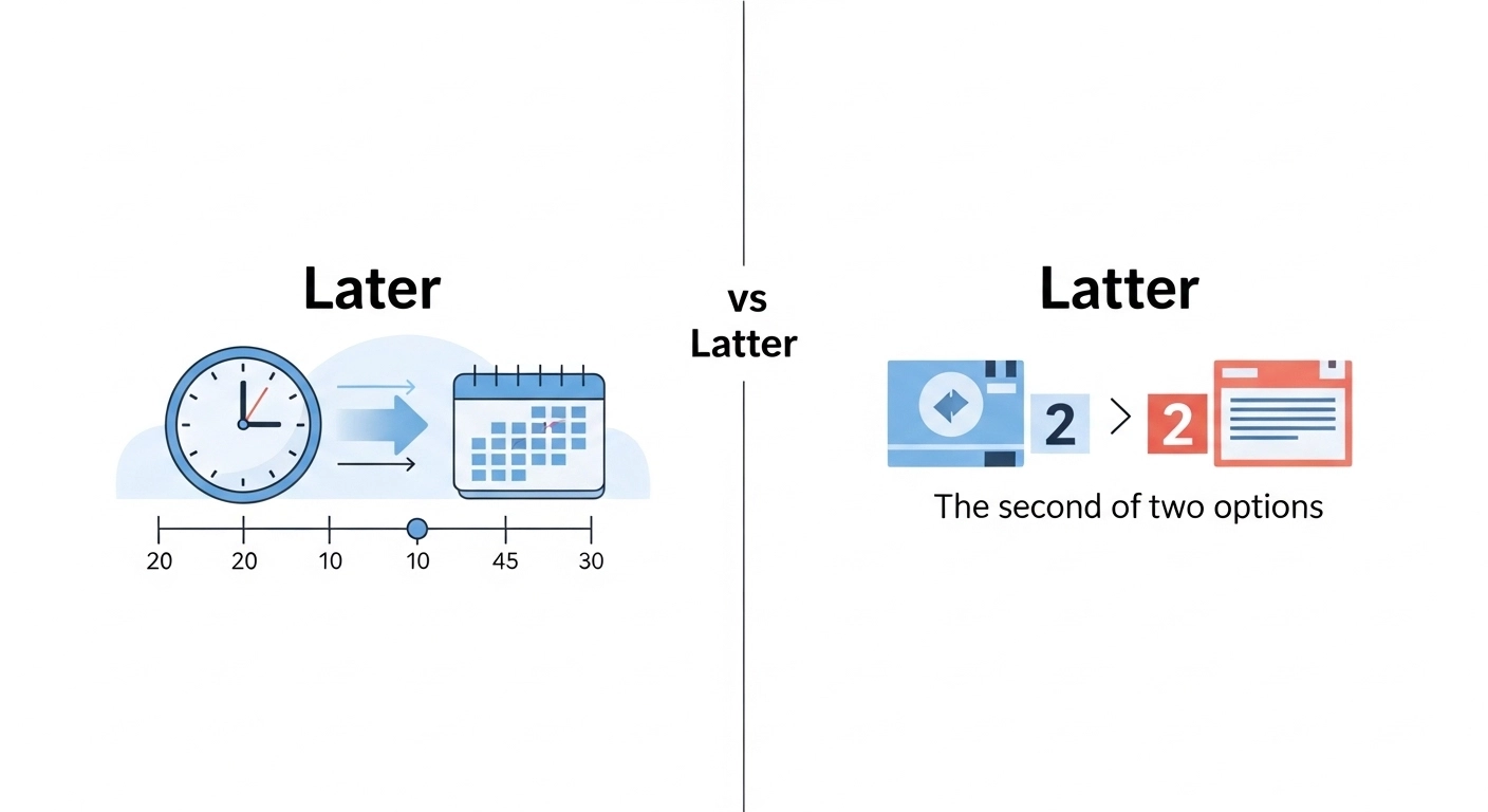 Later or Latter: Meaning, Difference, and Easy Usage Guide?
