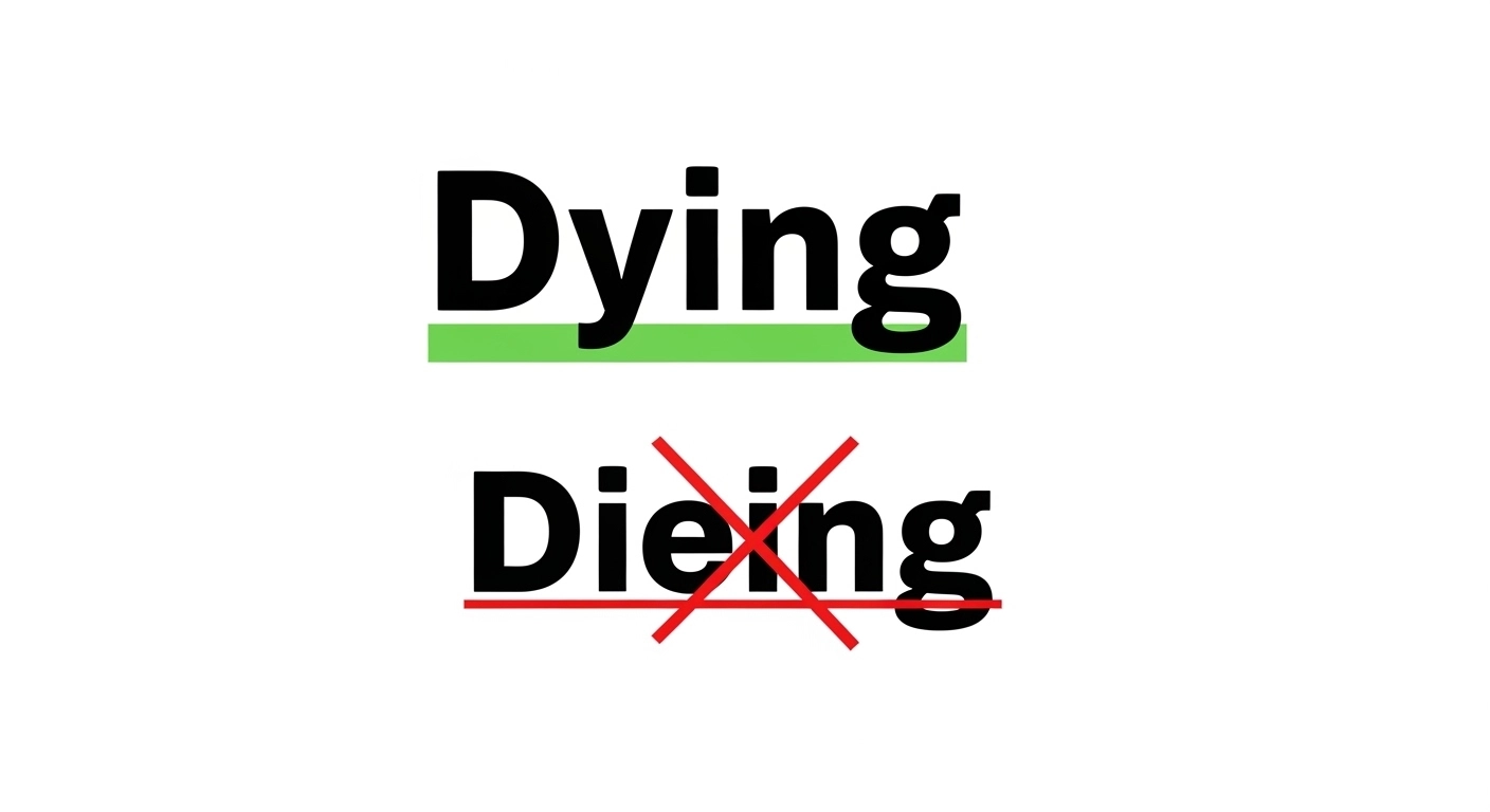 Dying or Dieing: Correct Spelling, Meaning?