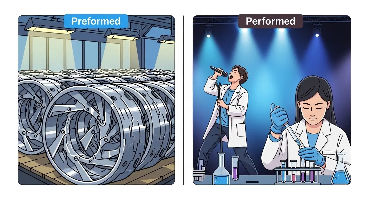 Preformed or Performed: Meaning, and Difference?